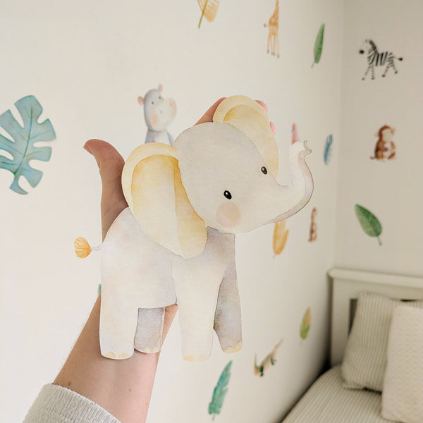 Safari Animal Wall Stickers | Removable Nursery Jungle Fabric Decals ...